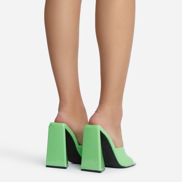 EGO | Shoes | Nwt Ego Avalon Square Peep Toe Sculptured Flared Block ...